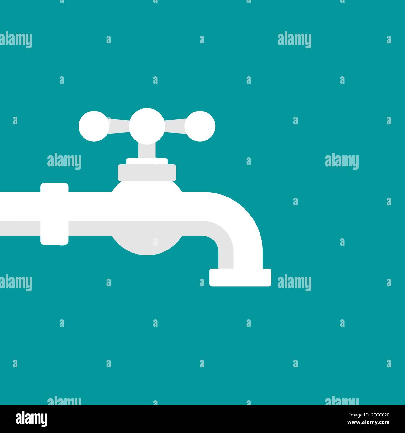 water tap with classic old valve. black icon isolated on white. Faucet ...