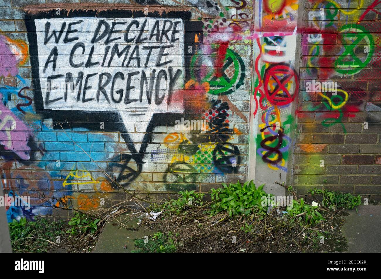 Political graffiti in Brighton Stock Photo - Alamy