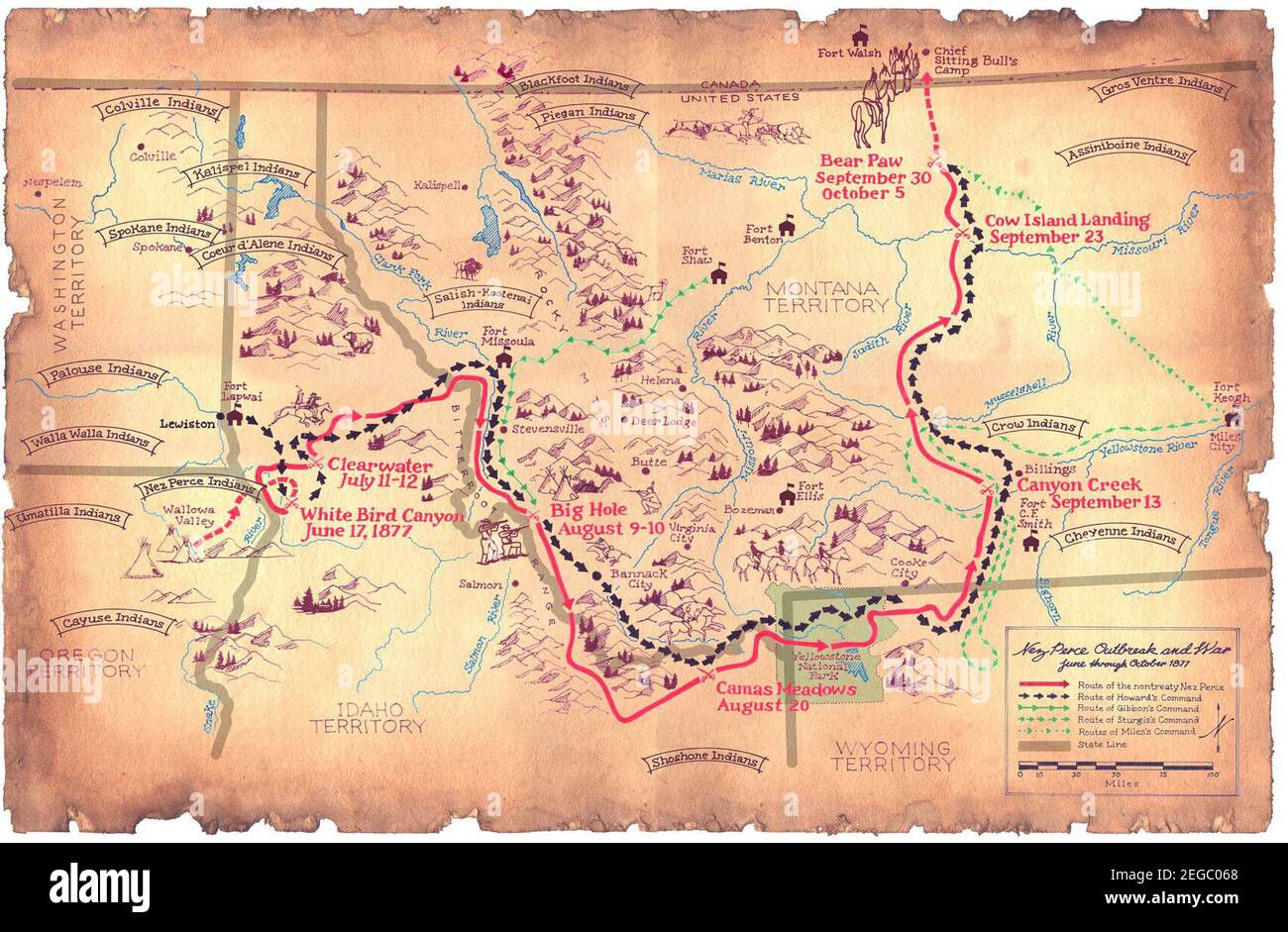 Vintage map of key Cut Out Stock Images & Pictures - Alamy