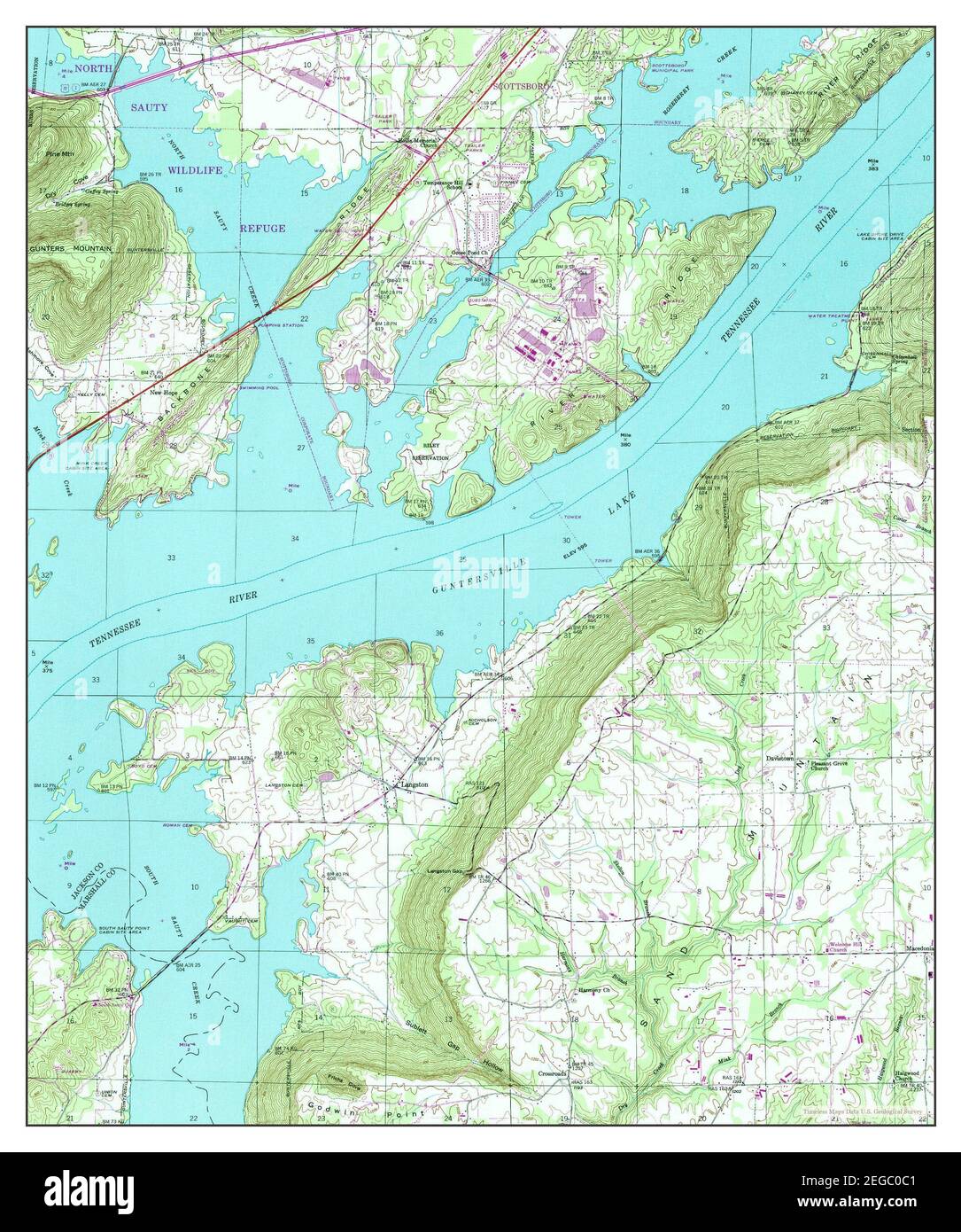 Langston, Alabama, map 1947, 1:24000, United States of America by ...