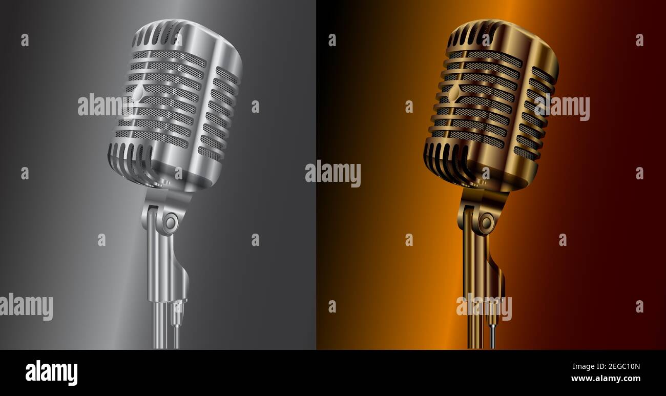 Vintage metal studio microphone icon hi-res stock photography and ...