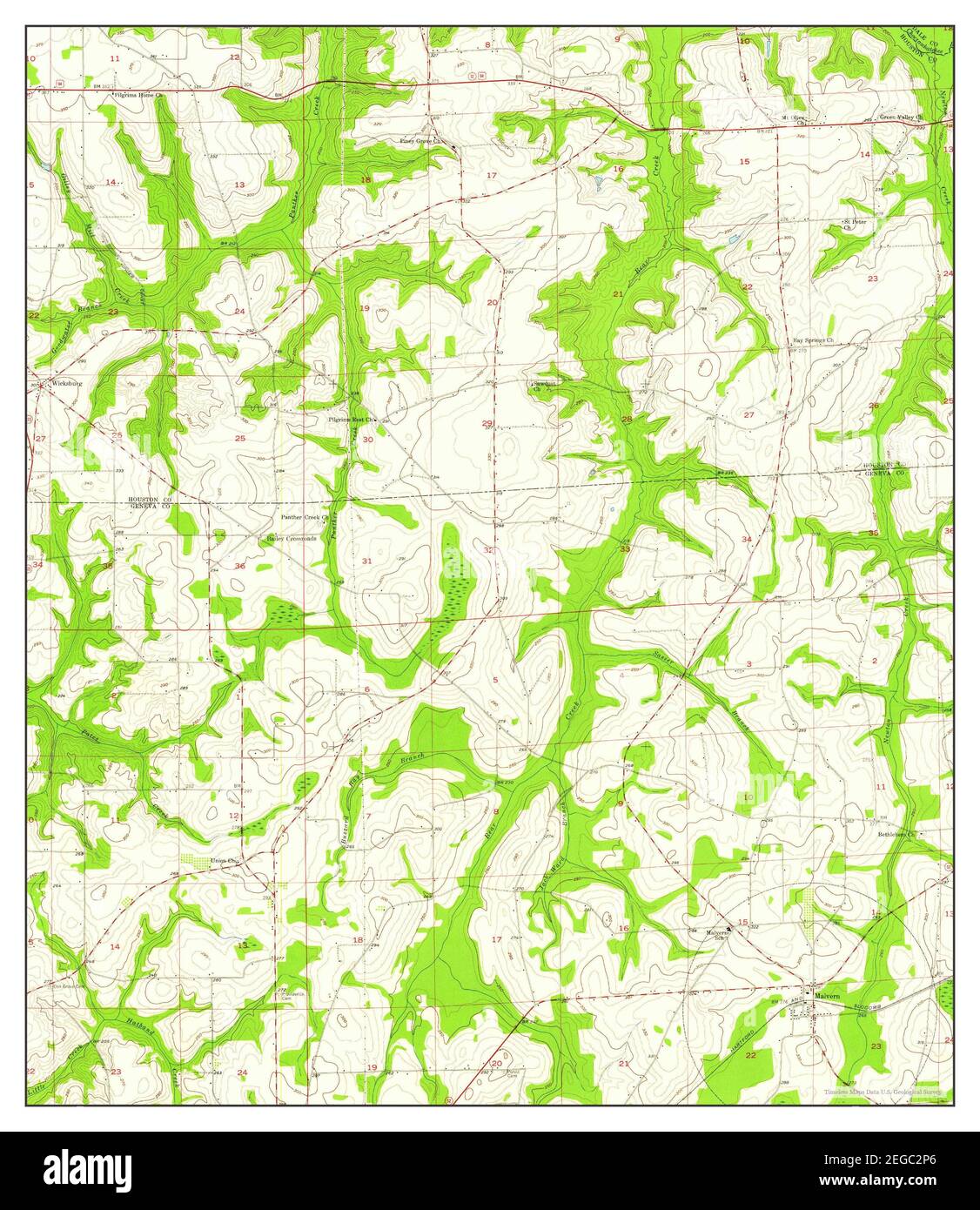 Malvern, Alabama, map 1957, 1:24000, United States of America by ...