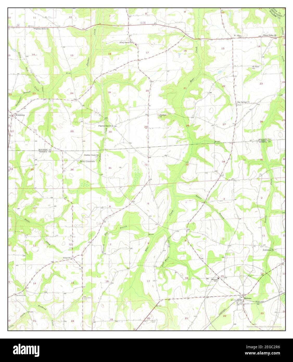 Malvern, Alabama, map 1957, 1:24000, United States of America by ...