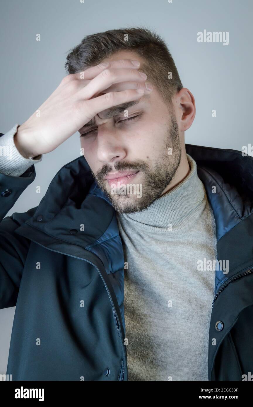 Forehead hold hi-res stock photography and images - Alamy
