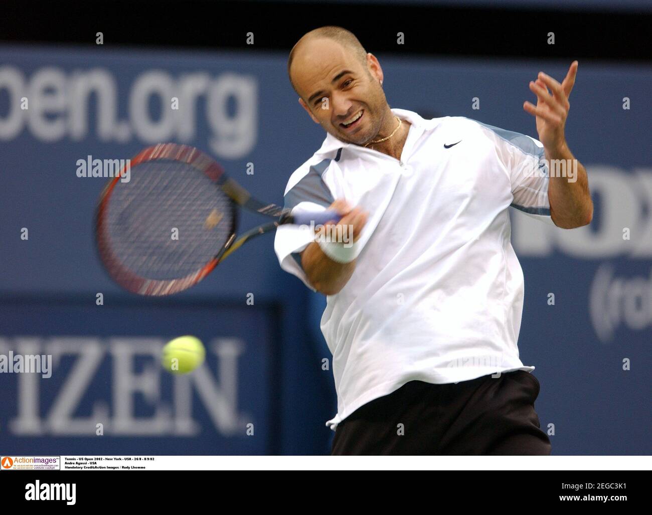 2002 us open agassi hi-res stock photography and images - Alamy