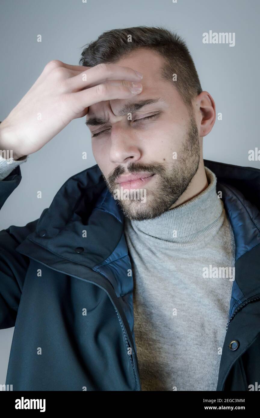 Forehead hold hi-res stock photography and images - Alamy