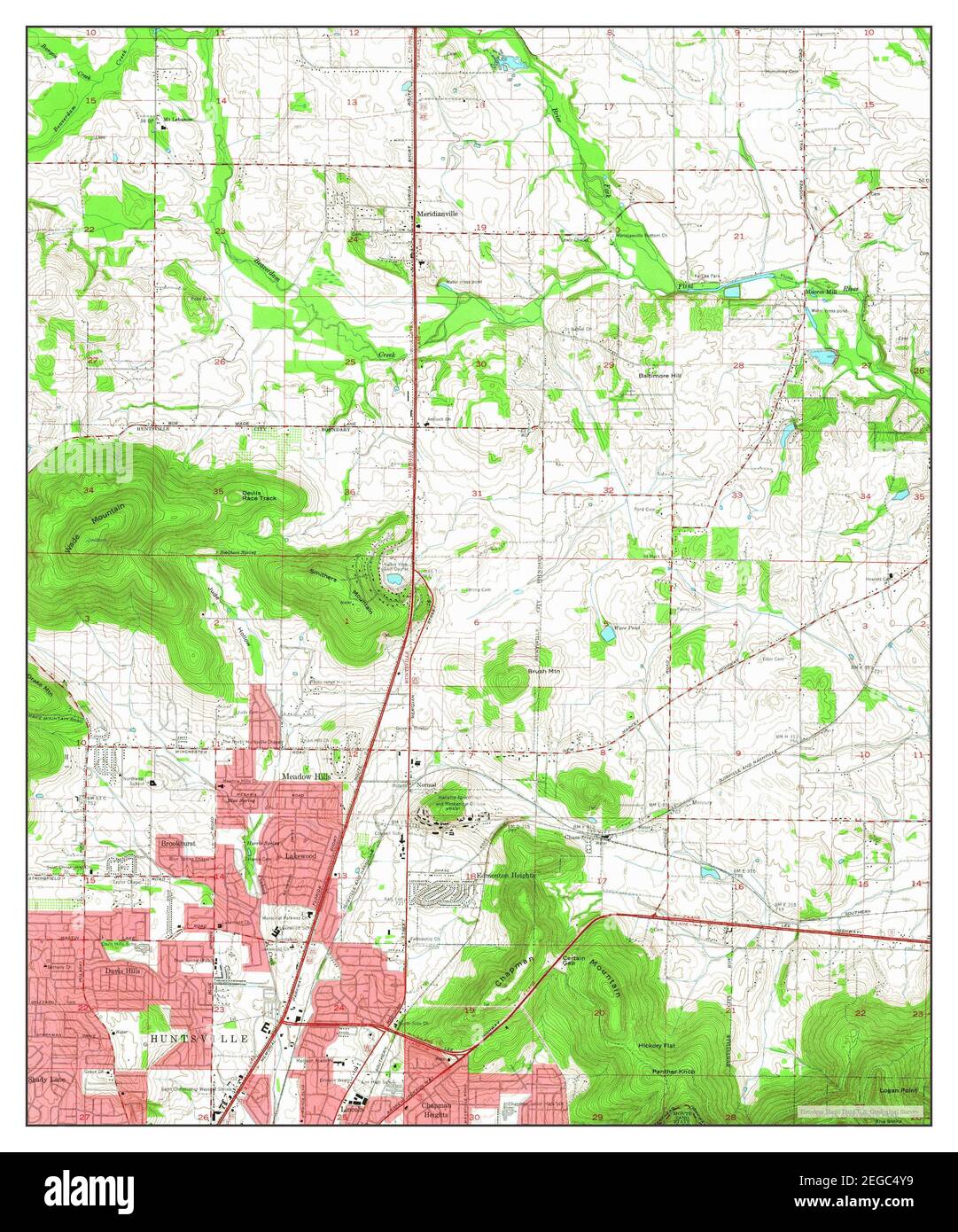 Meridianville, Alabama, map 1964, 1:24000, United States of America by ...