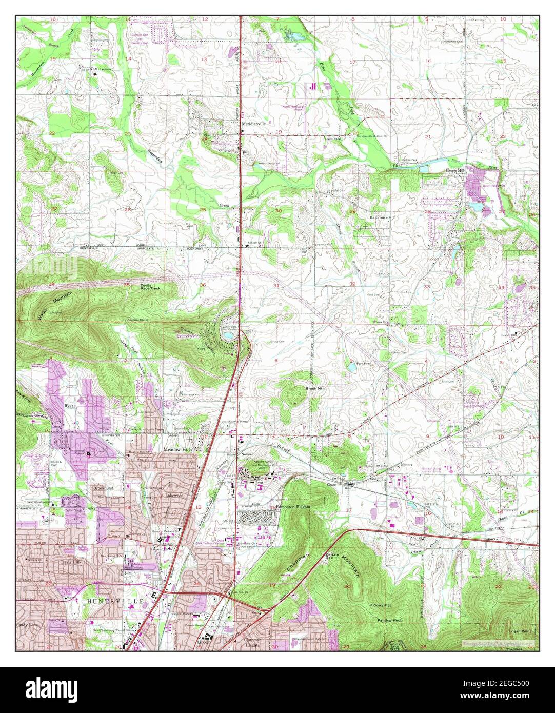 Meridianville, Alabama, map 1964, 1:24000, United States of America by ...