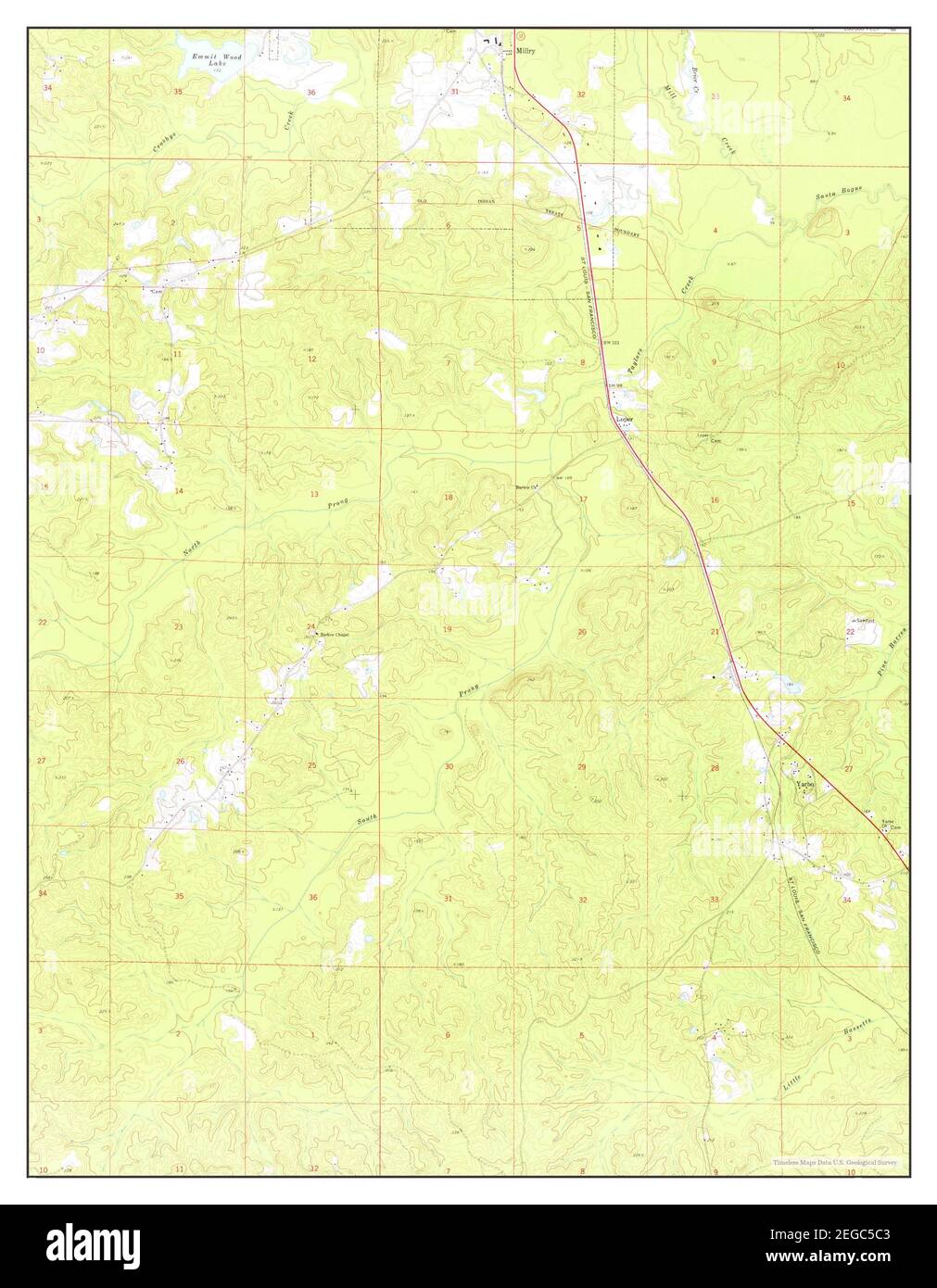 Millry South, Alabama, map 1974, 1:24000, United States of America by ...