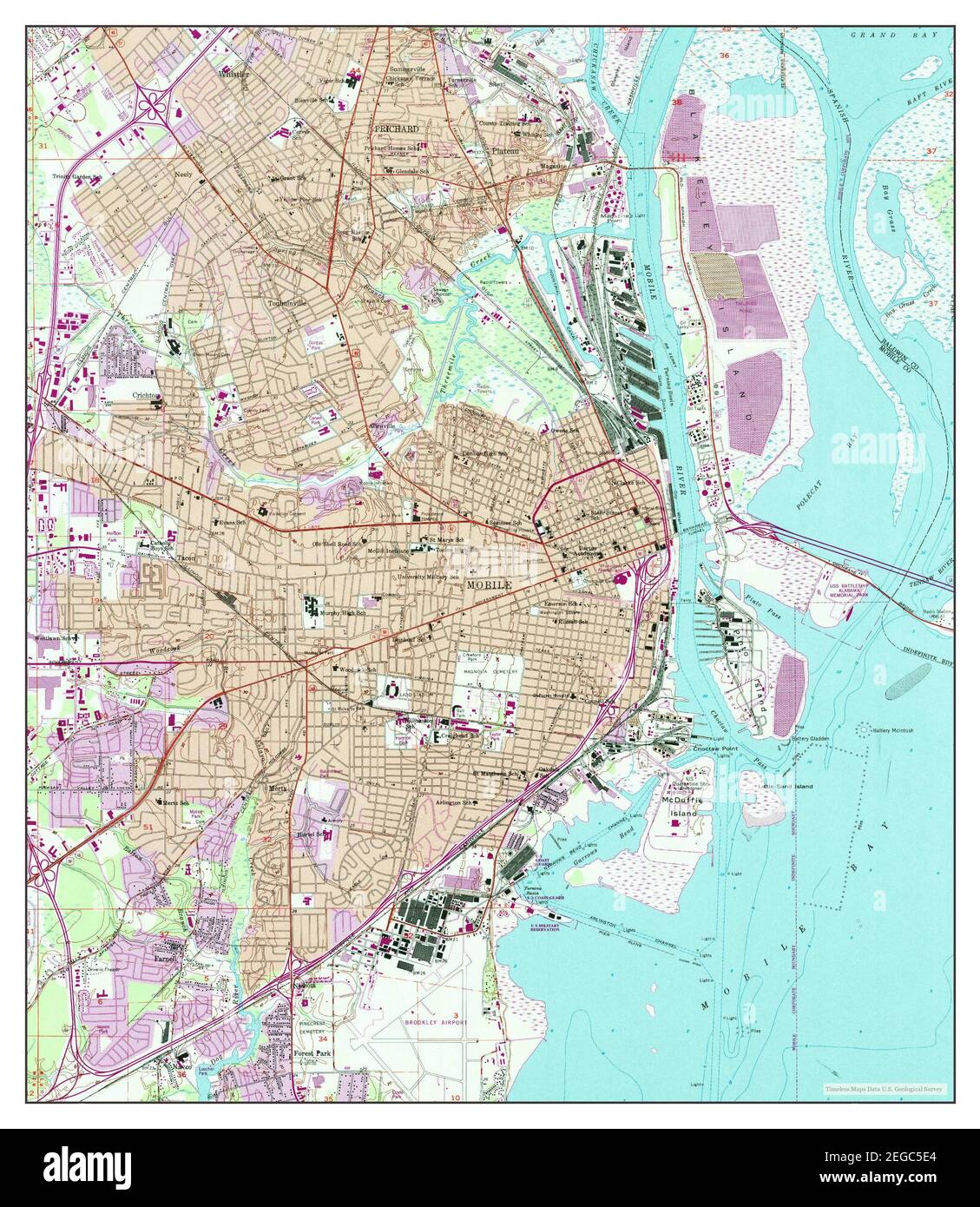 Mobile, Alabama, map 1953, 1:24000, United States of America by ...