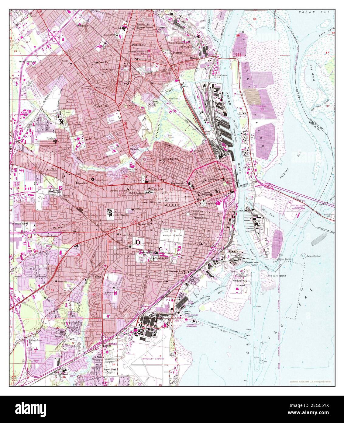 Mobile, Alabama, map 1953, 1:24000, United States of America by ...