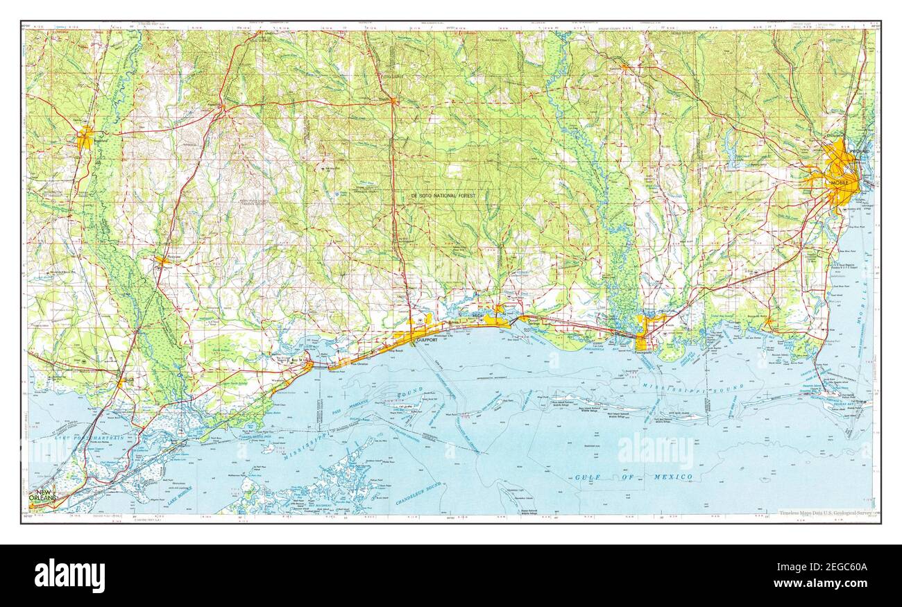 Mobile, Alabama, map 1953, 1:250000, United States of America by ...