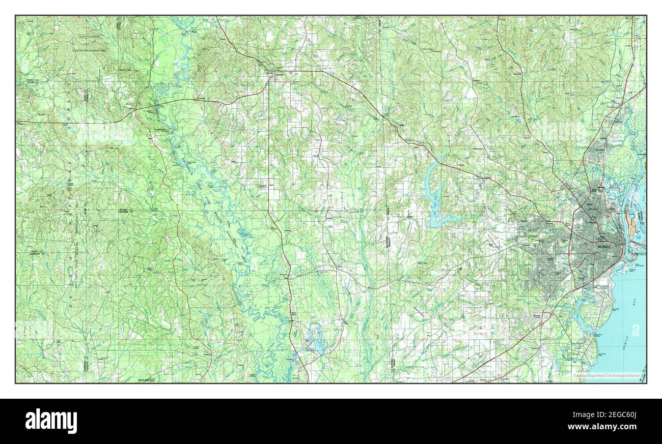 Mobile, Alabama, map 1994, 1:100000, United States of America by ...