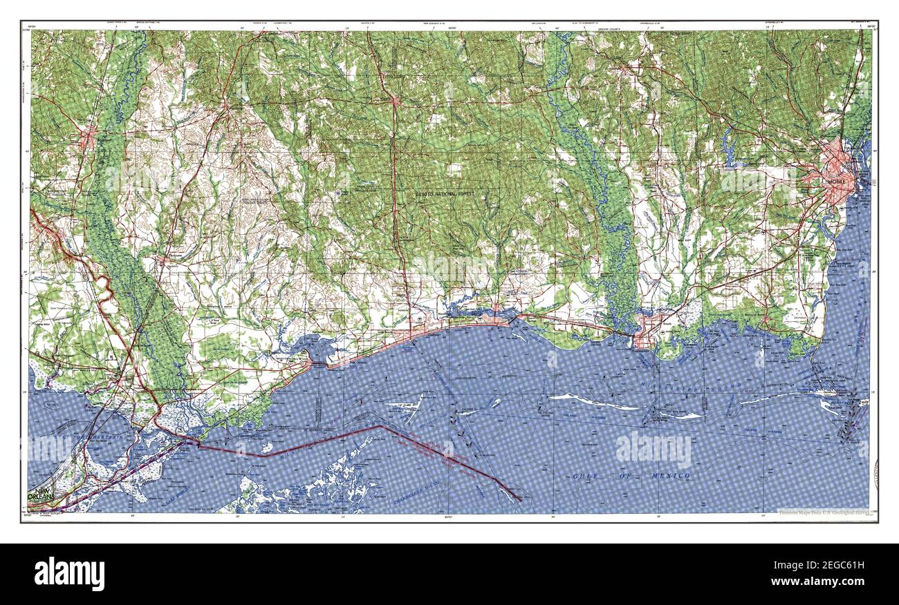 Mobile, Alabama, map 1960, 1:250000, United States of America by ...