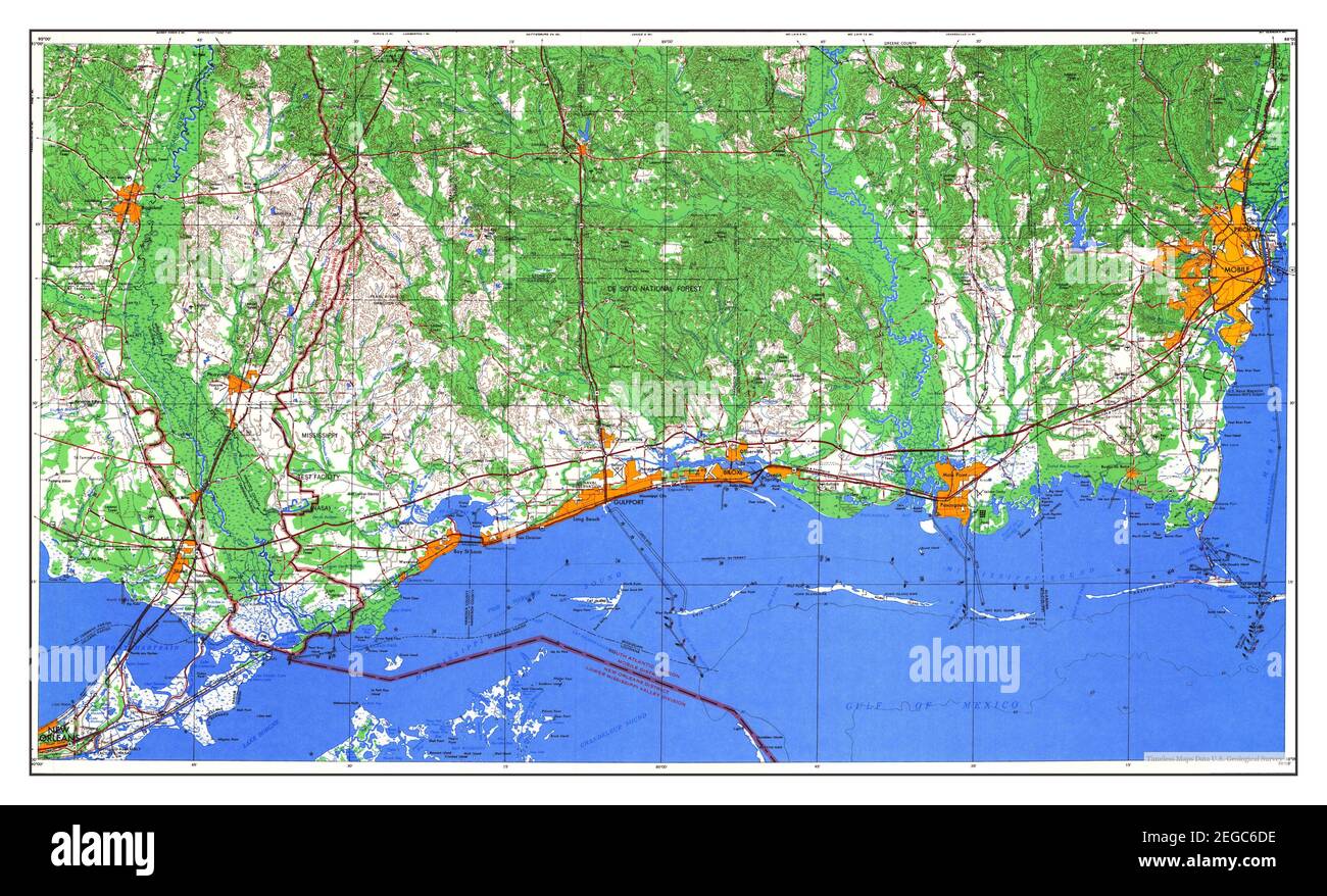 Mobile, Alabama, map 1984, 1:250000, United States of America by ...