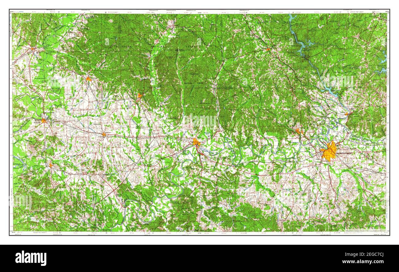 Montgomery, Alabama, map 1953, 1:250000, United States of America by ...