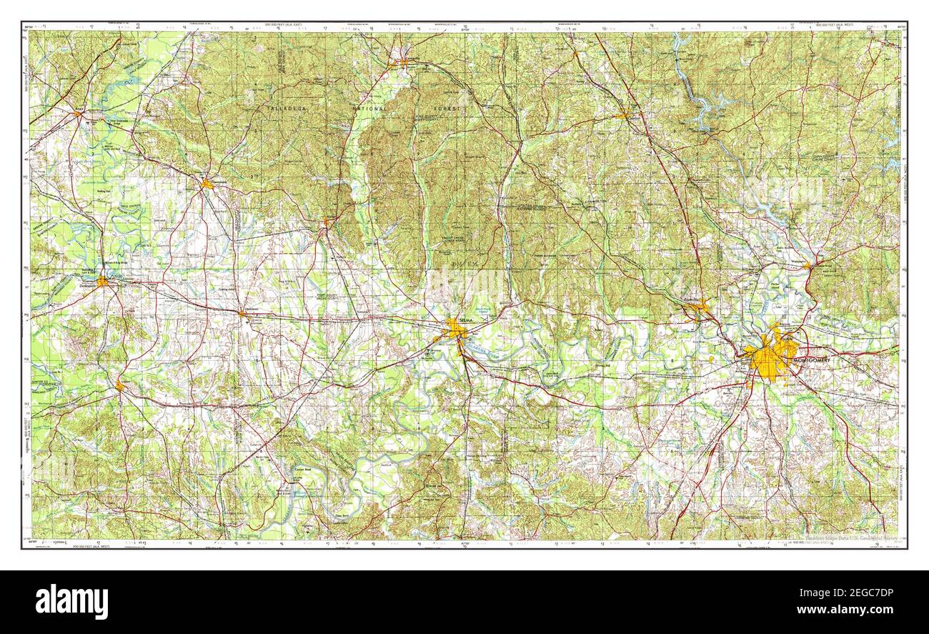 Montgomery, Alabama, map 1953, 1:250000, United States of America by ...