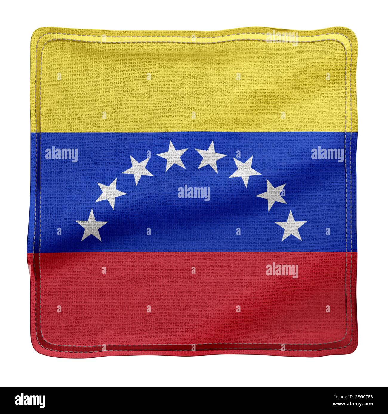 3d rendering of a fabric national Venezuela flag isolated on white ...