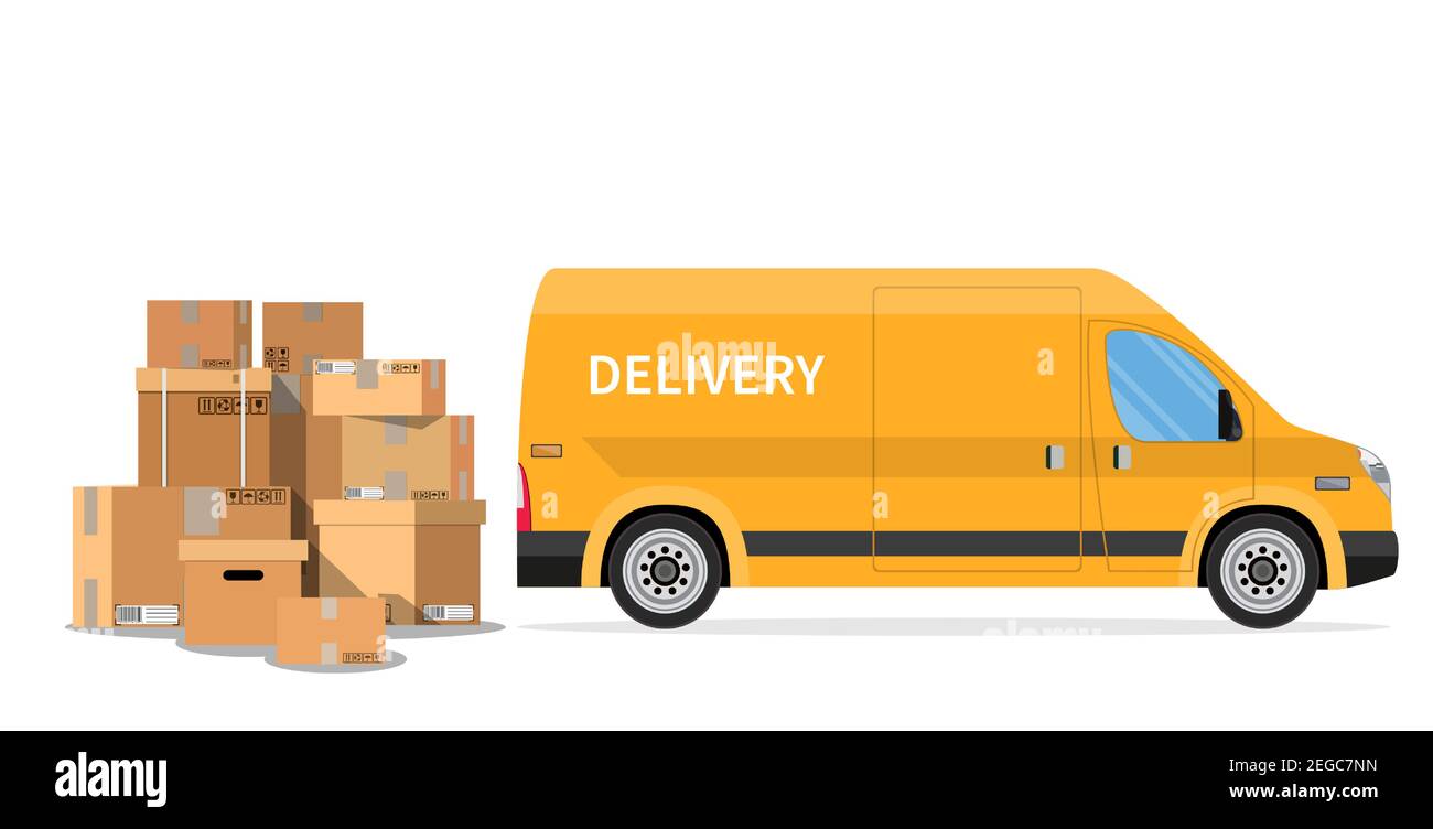 delivery truck van isolated on white background Stock Vector Image ...