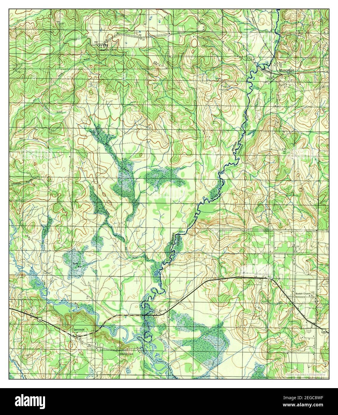 Muscogee, Alabama, map 1944, 1:25000, United States of America by ...