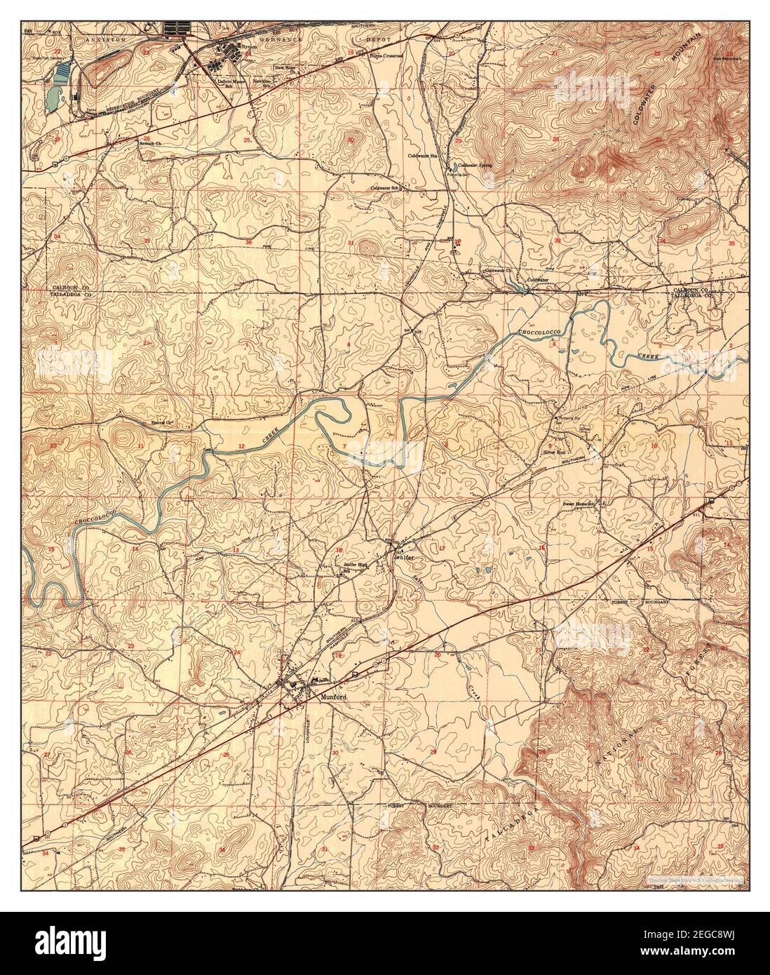 Munford, Alabama, map 1947, 1:24000, United States of America by ...