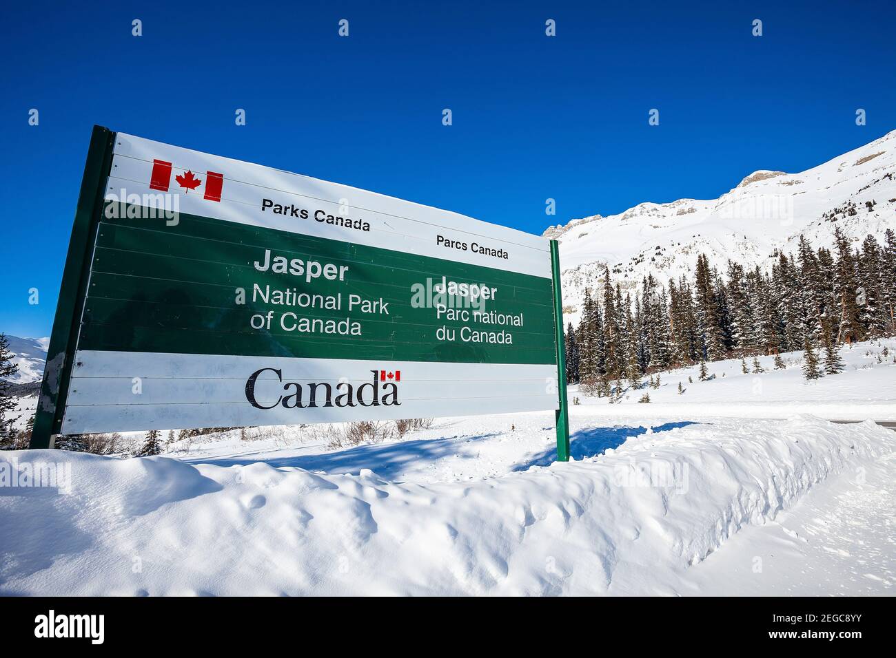 Jasper National Park sign Stock Photo - Alamy
