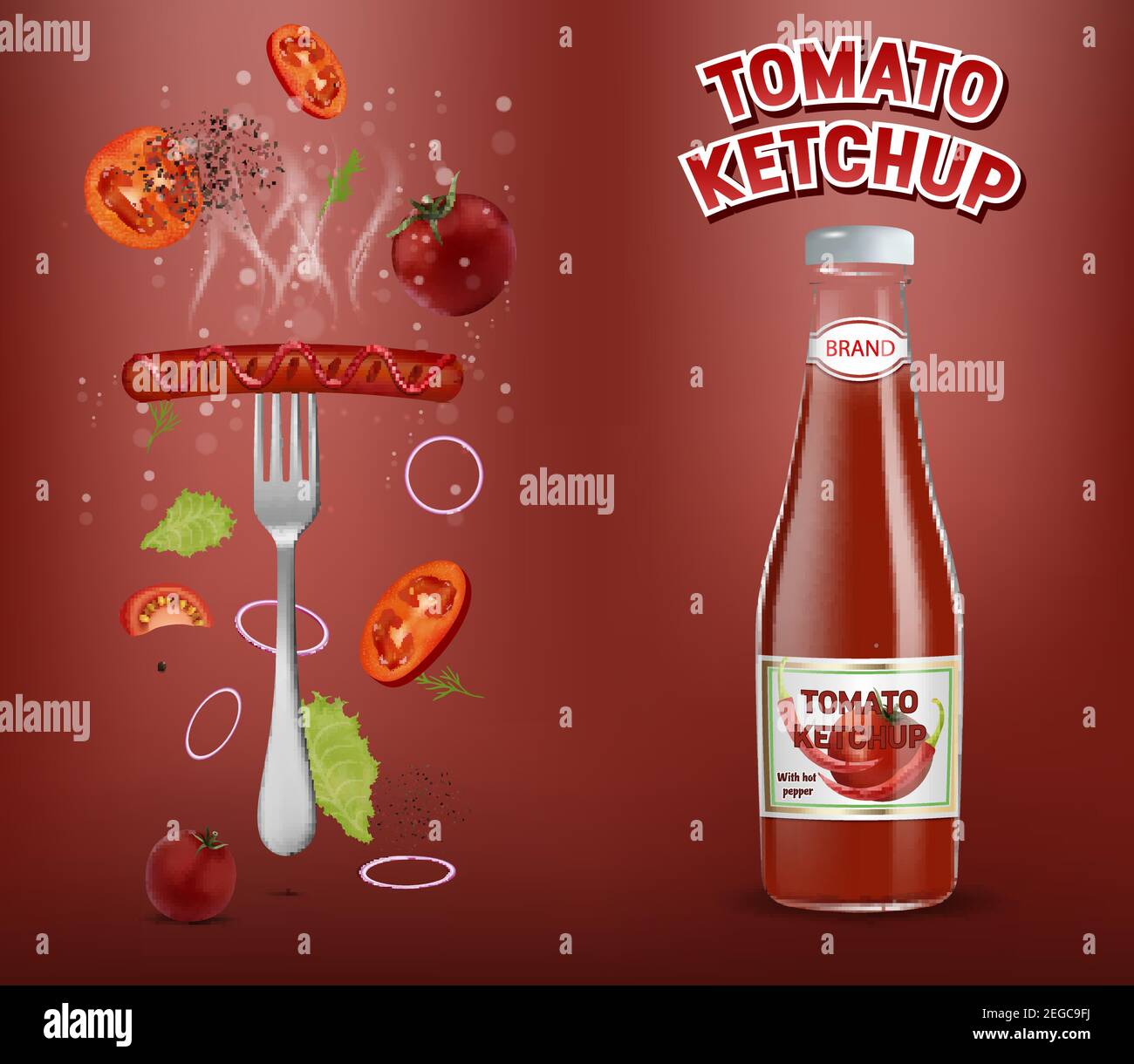 Tomato ketchup advertising poster template, vector illustration Stock Vector Image & Art - Alamy