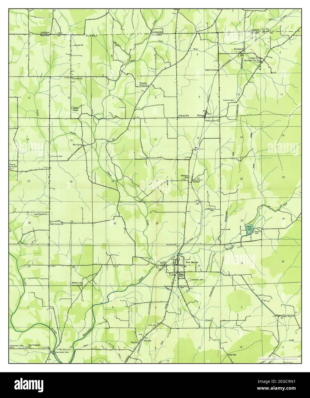 New Market, Alabama, map 1936, 1:24000, United States of America by ...