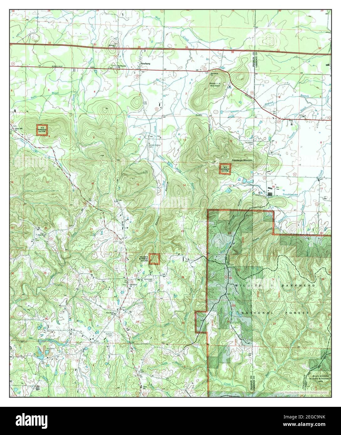 Newburg, Alabama, map 2000, 1:24000, United States of America by ...