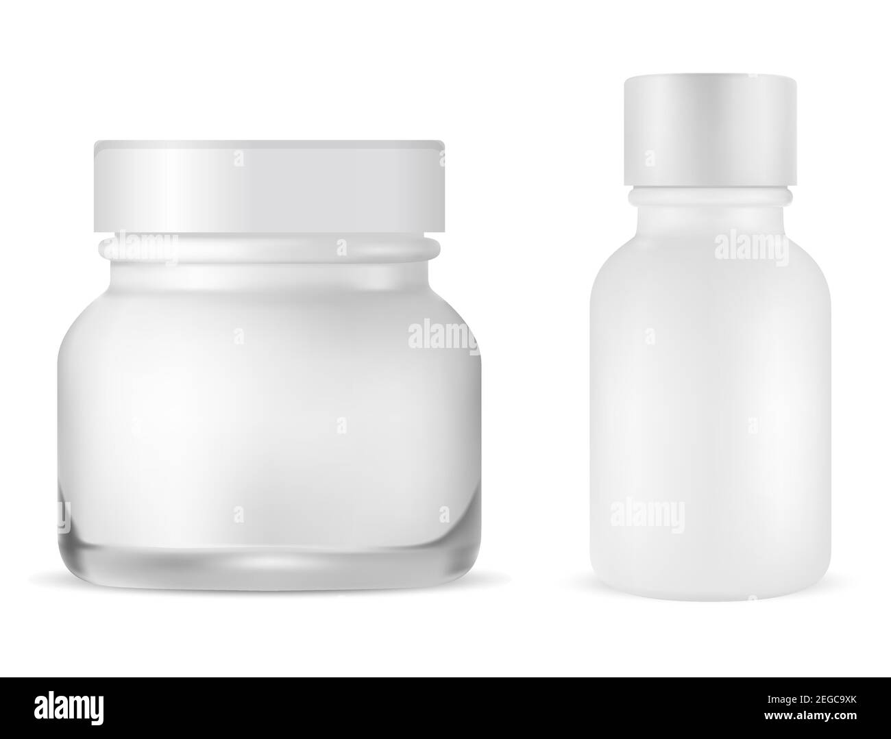 Round cream jar. Face skin care bottle. Serum product packaging. Beauty ...