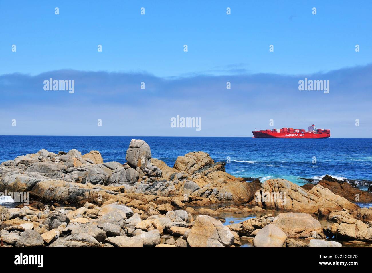 Hamburg Sud container ship near Valparaiso, Chile Stock Photo - Alamy