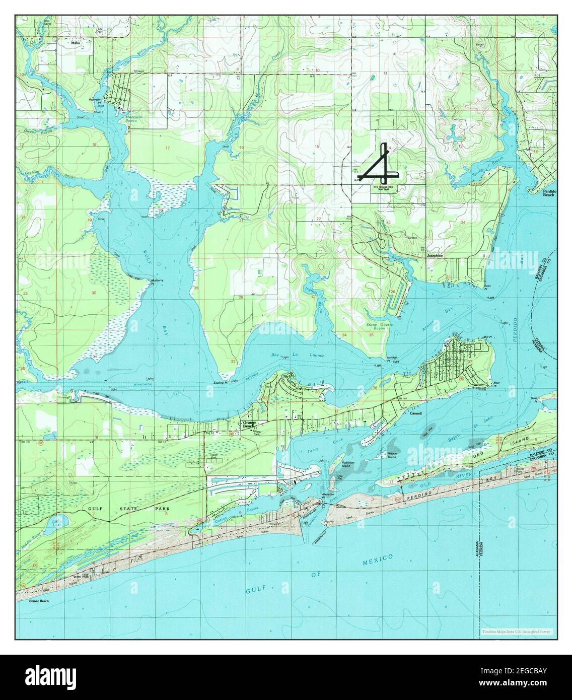 Orange Beach, Alabama, map 1994, 1:24000, United States of America by ...