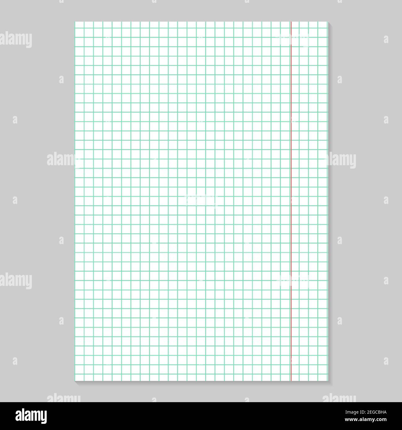 Grid paper. Realistic blank lined paper sheet in A4 format. Squared ...