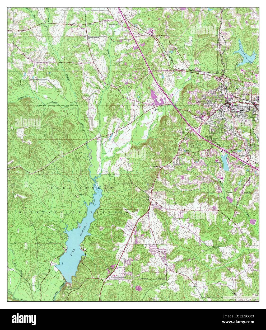 Ozark, Alabama, map 1960, 1:24000, United States of America by Timeless ...