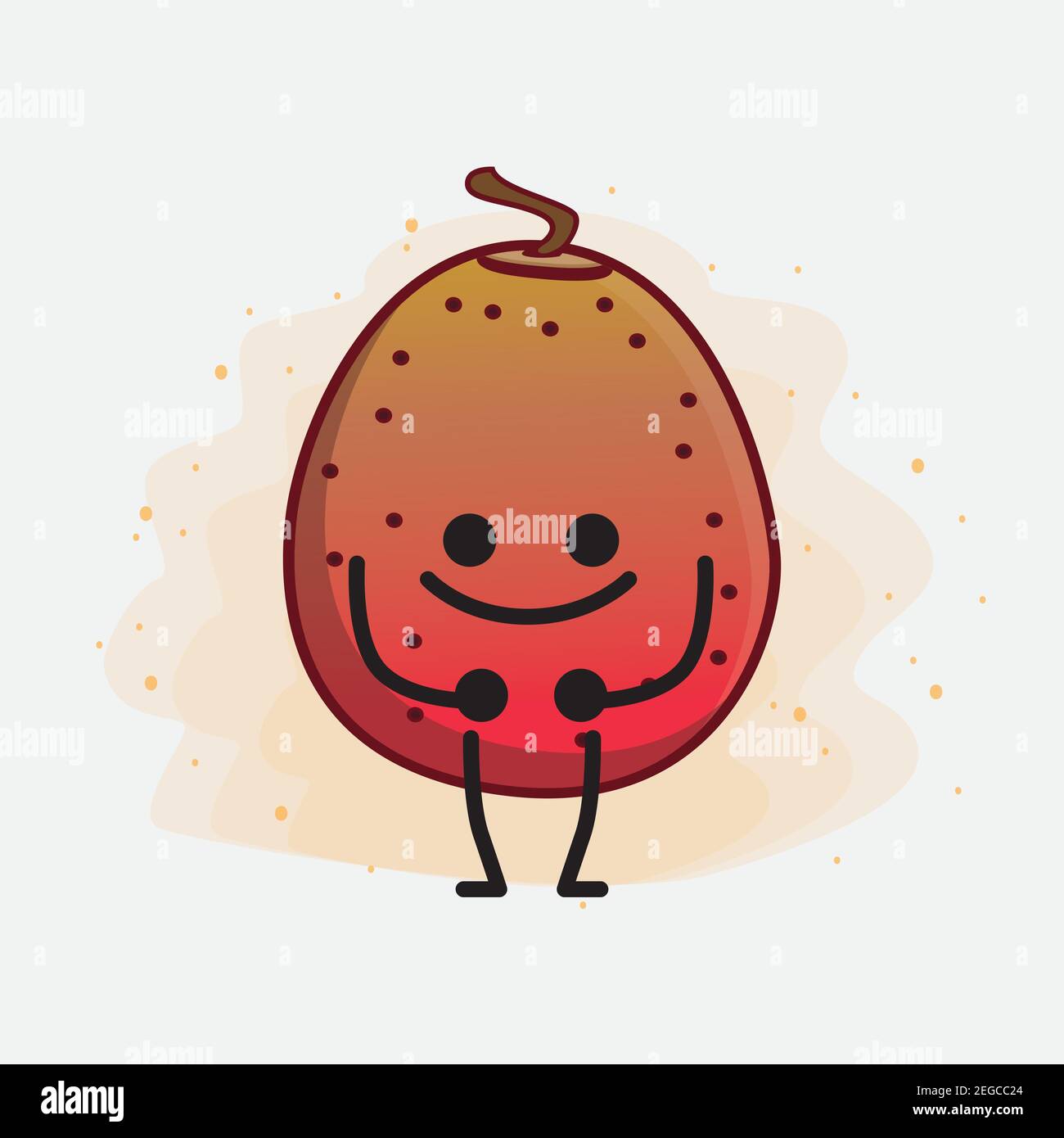 Vector Illustration of Indian Fig Character with cute face, simple ...