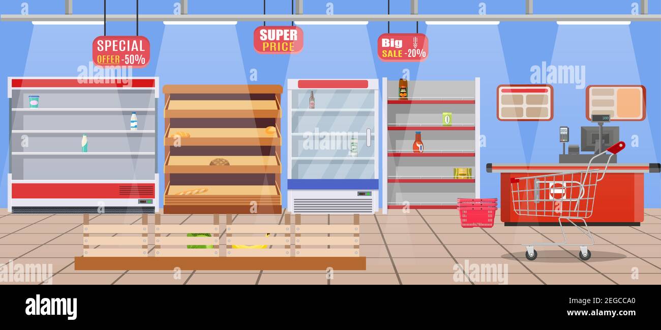 Super market shelves Stock Vector Images - Alamy