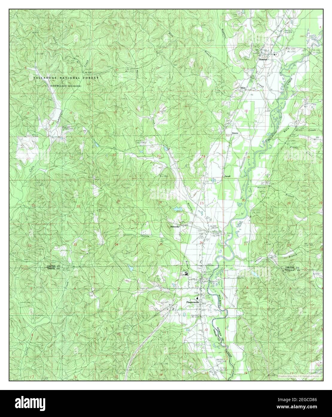 Plantersville, Alabama, map 1982, 1:24000, United States of America by ...