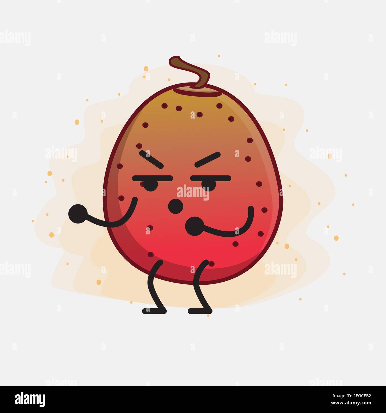 Vector Illustration of Indian Fig Character with cute face, simple ...