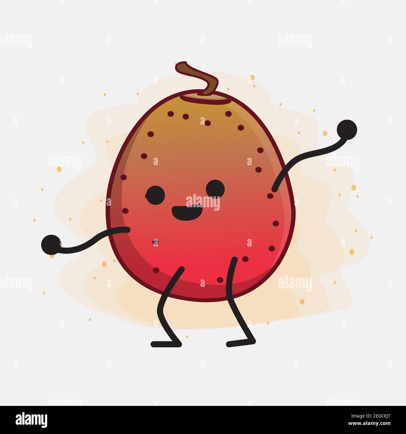 Vector Illustration of Indian Fig Character with cute face, simple ...