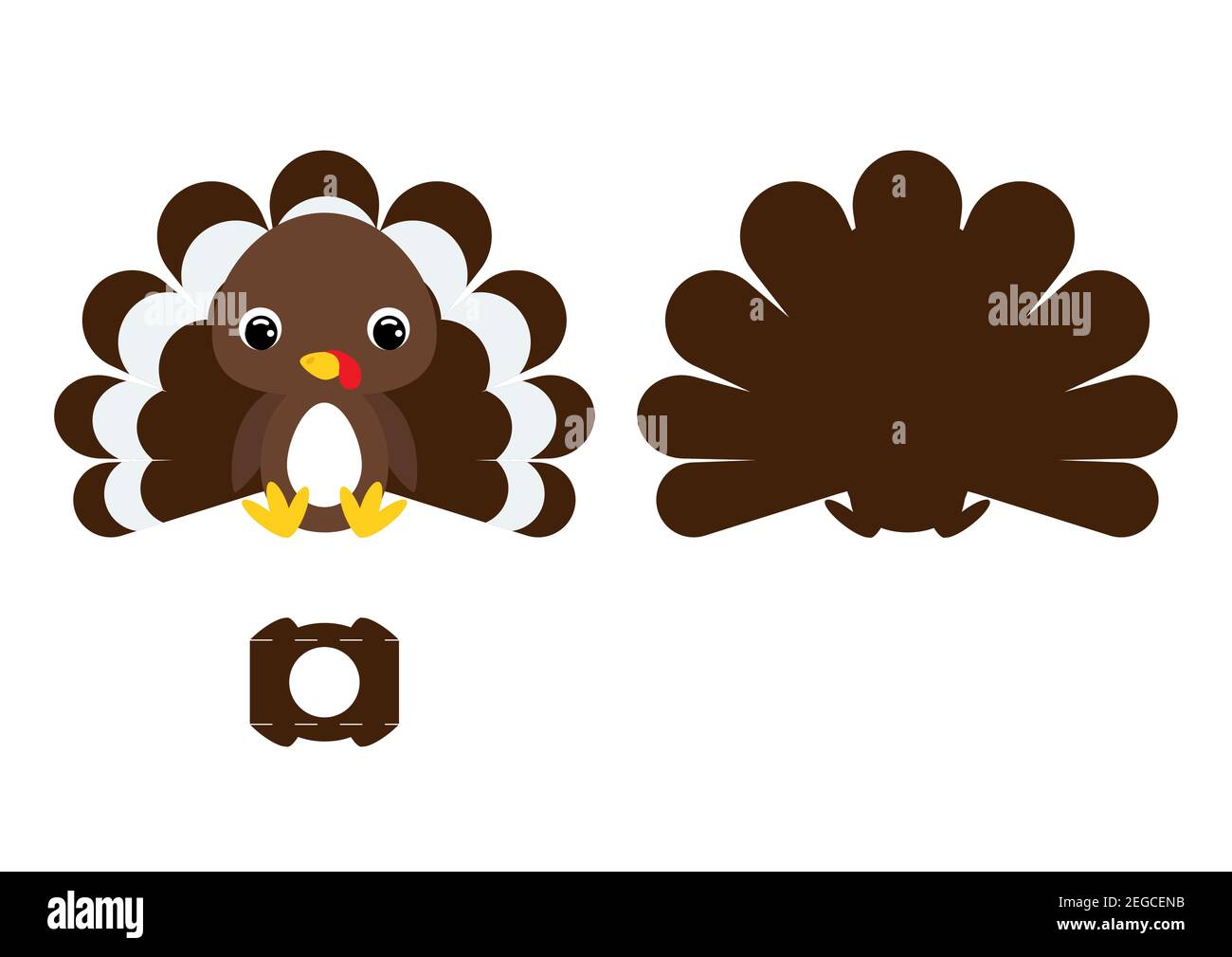 DIY cute turkey chocolate egg holder template. Retail paper box for the ...