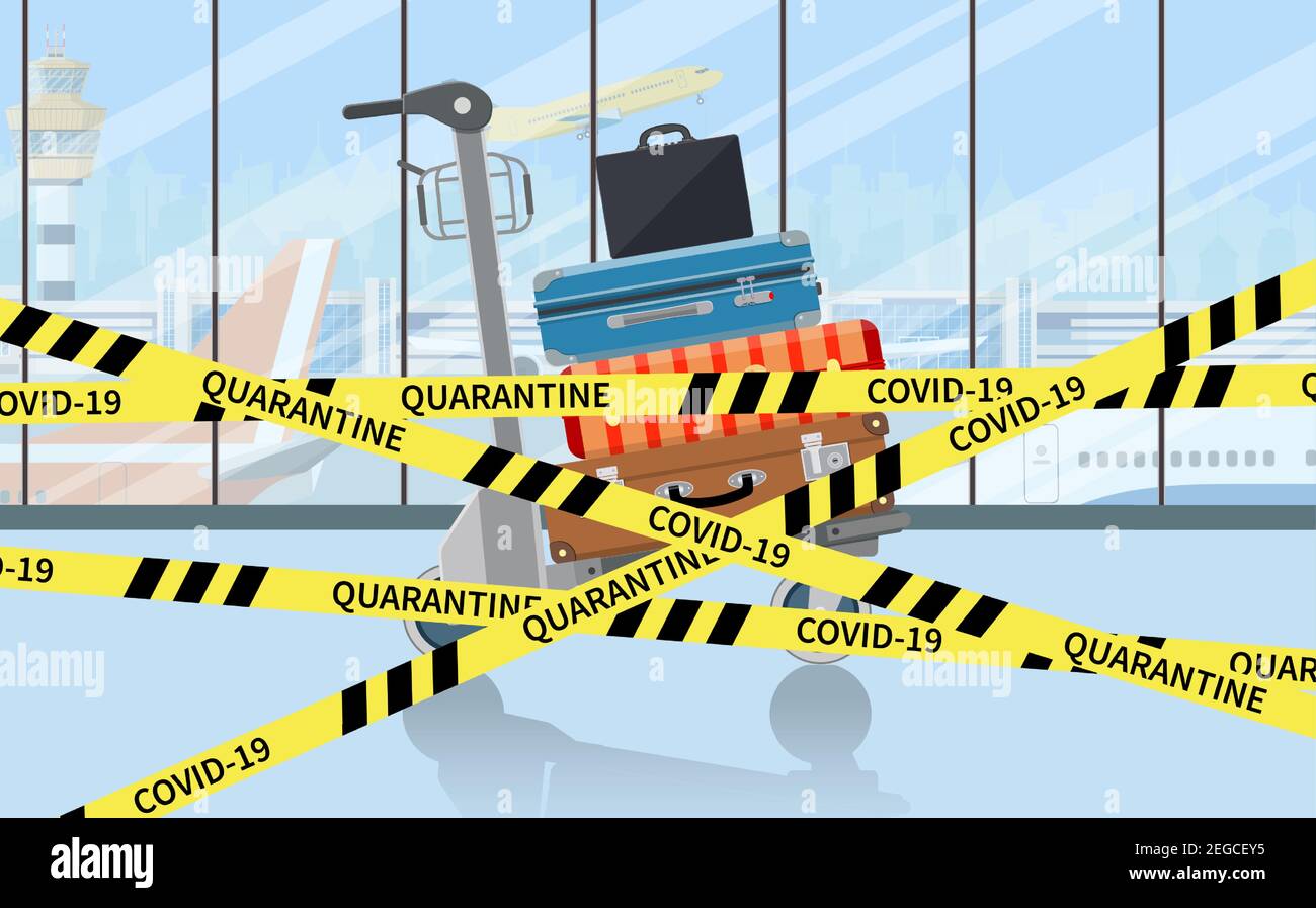Coronavirus COVID-19 quarantine in airport Stock Vector Image & Art - Alamy
