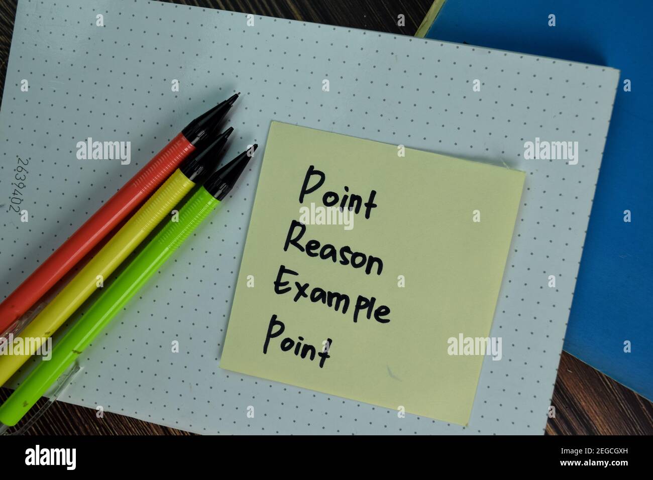 Point Reason Example Point write on sticky notes isolated on Wooden ...