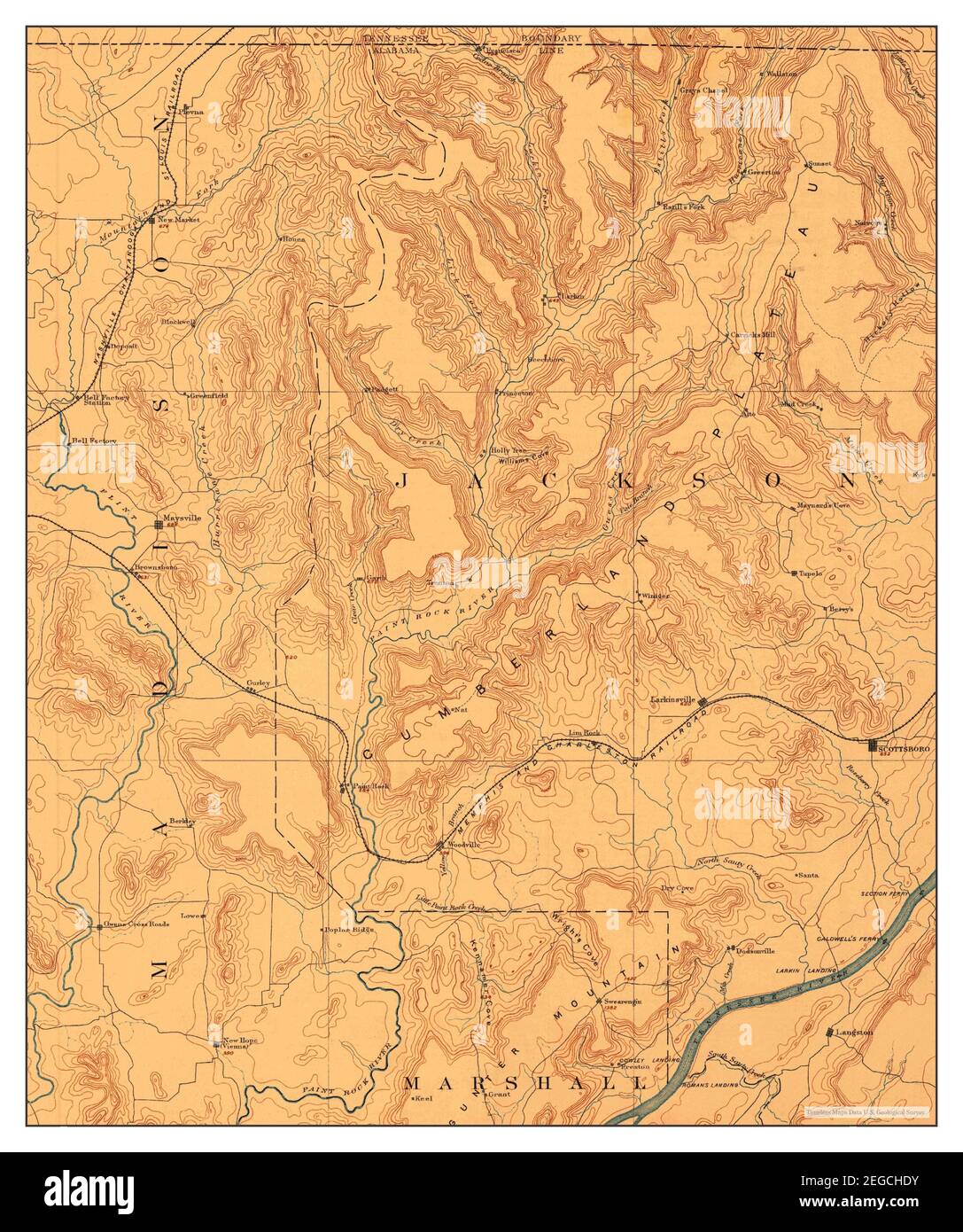 Scottsboro, Alabama, map 1892, 1:125000, United States of America by ...
