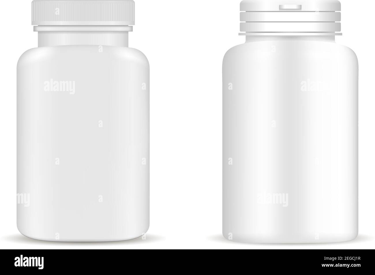 Supplement bottle. Pill jar mockup. Medicine white vector plastic ...