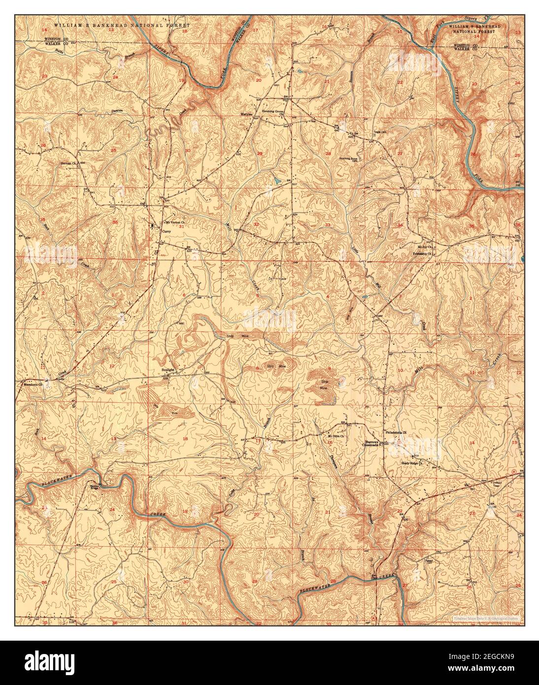 Sunlight, Alabama, map 1951, 1:24000, United States of America by ...