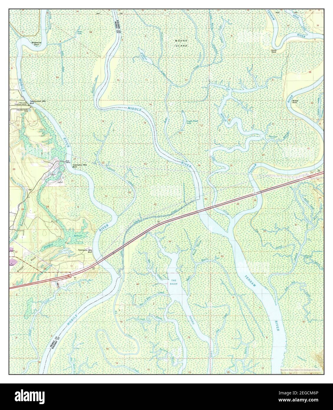 The Basin, Alabama, map 1980, 1:24000, United States of America by ...