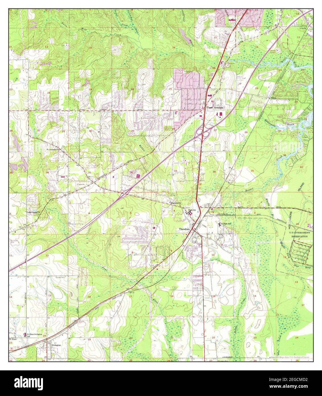 Theodore, Alabama, map 1953, 1:24000, United States of America by ...