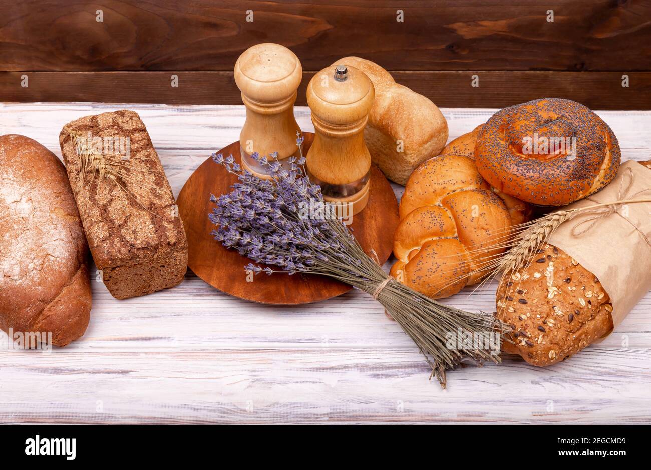 Freshly baked traditional bread. Close-up on traditional bread Stock ...