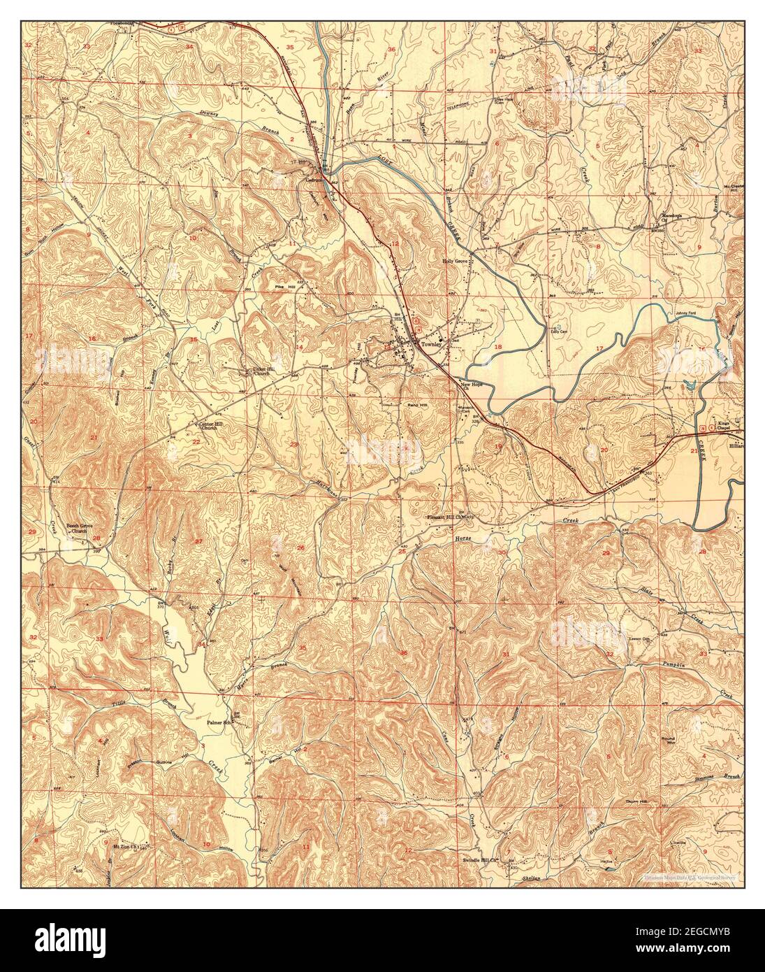 Townley, Alabama, map 1951, 1:24000, United States of America by ...