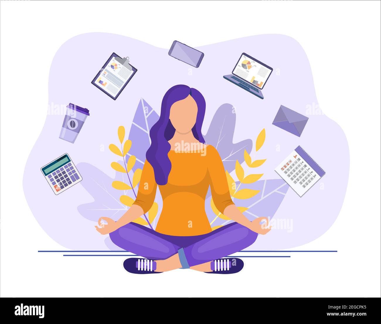 Yoga lotus young woman Stock Vector Images - Alamy